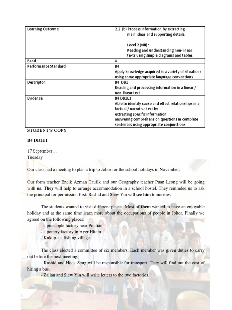 Student'S Copy B4 DB1E1 | PDF | Reading Comprehension | Learning