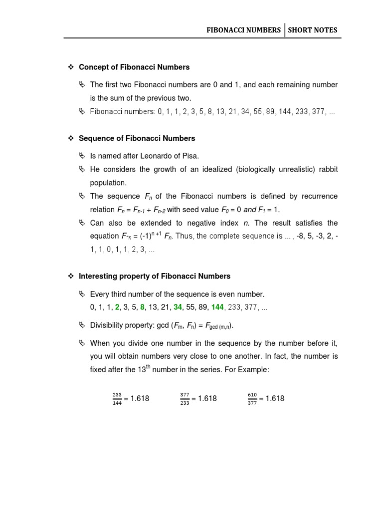 KNOWING NUMBERS-Fibonacci Number | PDF | Teaching Mathematics