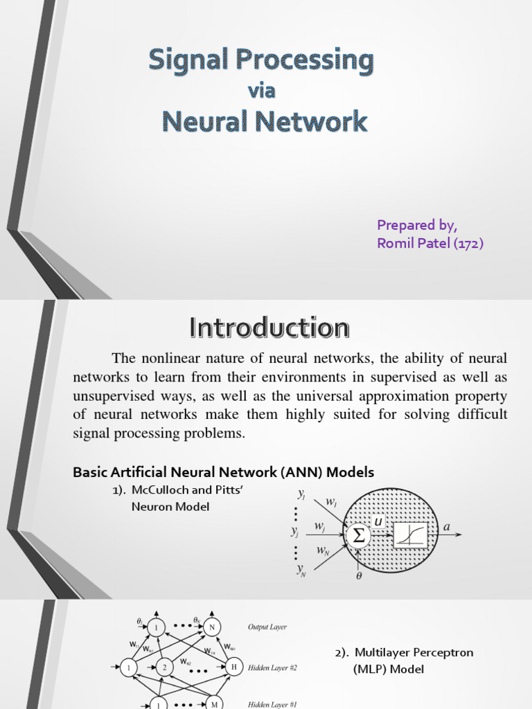 Signal Processing Via NN | PDF | Artificial Neural Network | Signal ...
