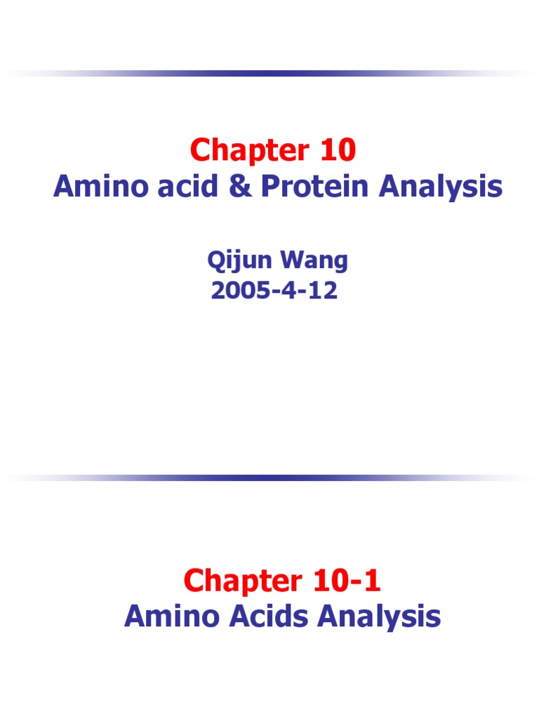 10 Amino Acid and Protein Analysis | PDF | Chemical Compounds ...