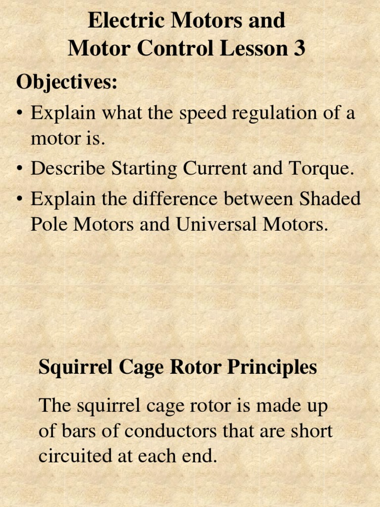 Motors and Motor Controls Lesson 3 | PDF | Electric Motor | Components