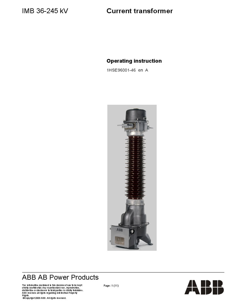 Manual - IMB 36-245 KV | PDF | Transformer | Insulator (Electricity)