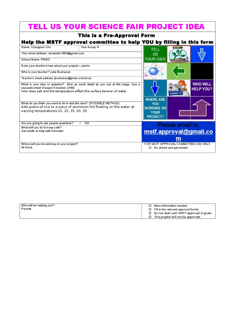 Science Fair Project Approval Form | PDF | Home & Garden