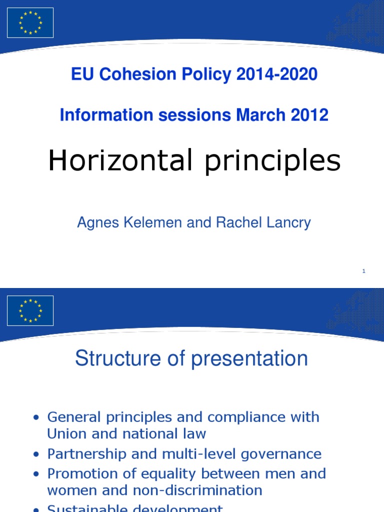 Horizontal Principles | PDF | European Union | Structural Funds And ...