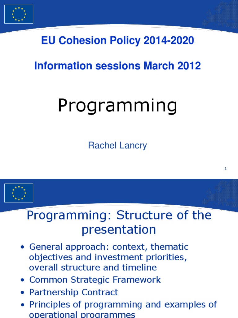 EU Cohesion Policy 2014-2020 Information Sessions March 2012 | PDF ...