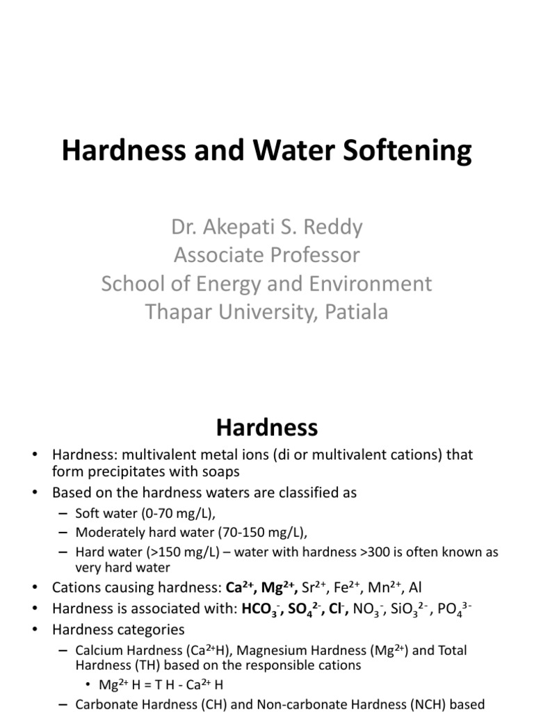 Hardness, Water Softening - Lime-Soda Ash Process | PDF | Alkalinity ...