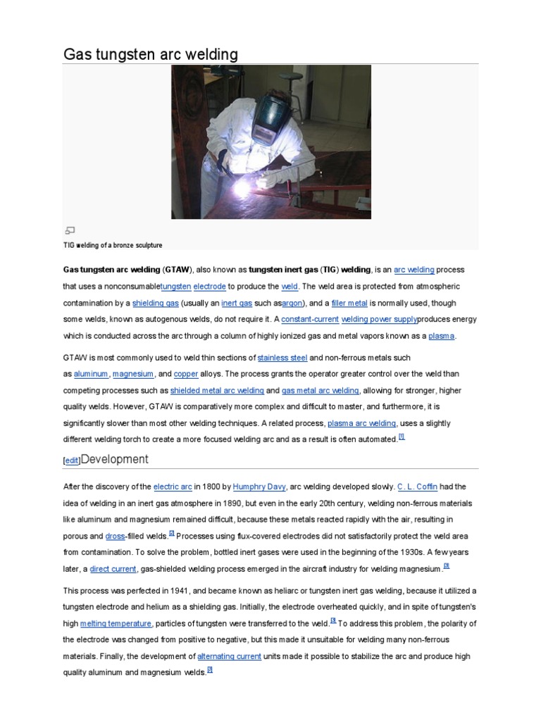 Gas Tungsten Arc Welding | PDF | Welding | Construction