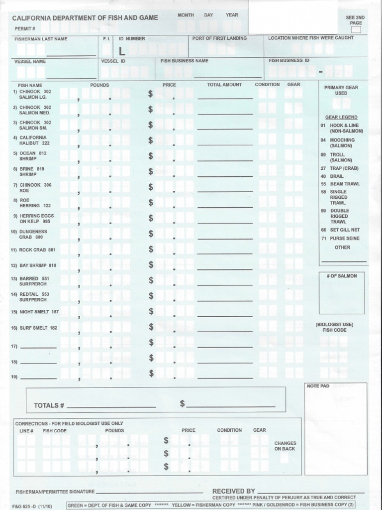 Fish Landing Receipt | PDF