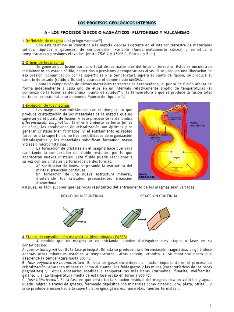 Procesos Geologicos Internos (Magmaticos y Metamorficos) | PDF | Magma ...