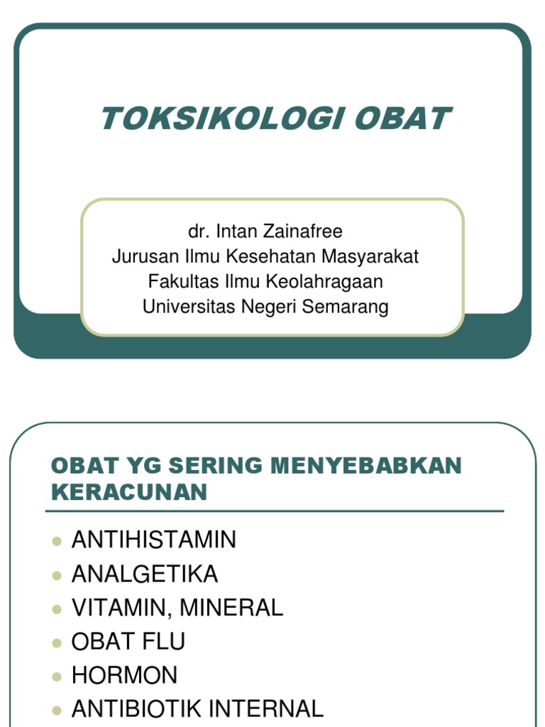 Farmako Toksikologi Obat Fullppt | PDF