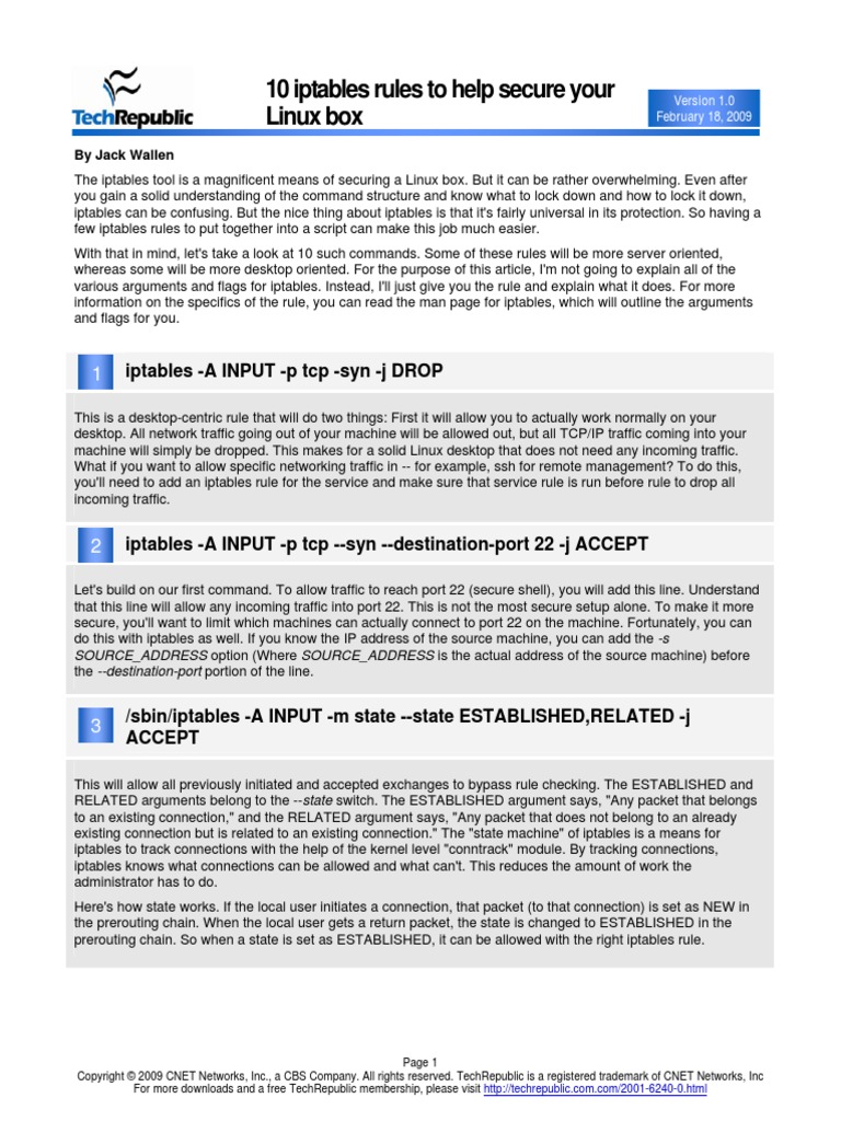 DL 10 Iptables | Download Free PDF | Transmission Control Protocol | Port (Computer Networking)
