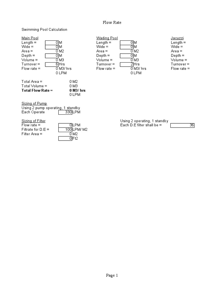 Balancing Tank Design for Pools | PDF | Chemical Engineering | Water