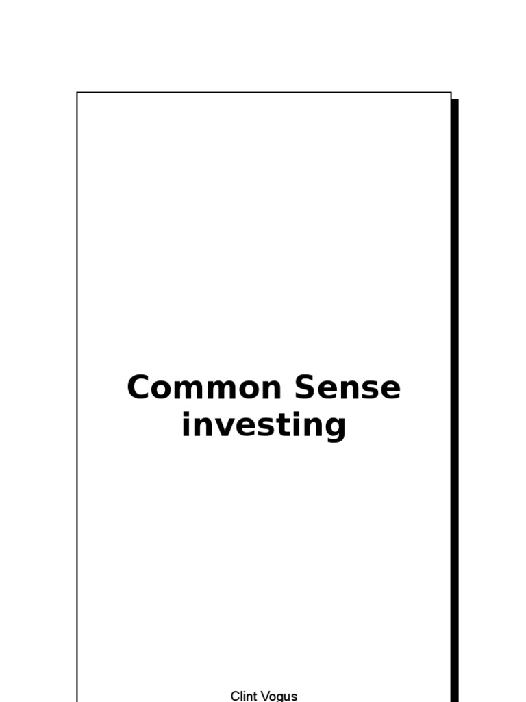 Common Sense Investing Guide | PDF | Exchange Traded Fund | Investing
