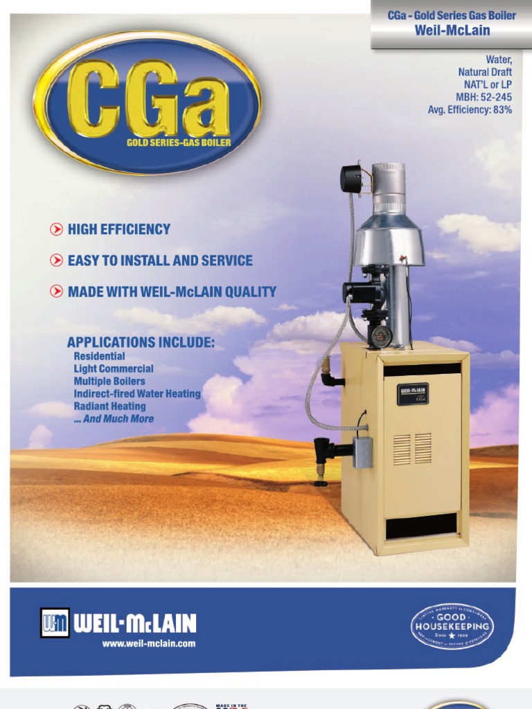 Weil McLain CGa Boiler Brochure | Download Free PDF | Gas Technologies ...