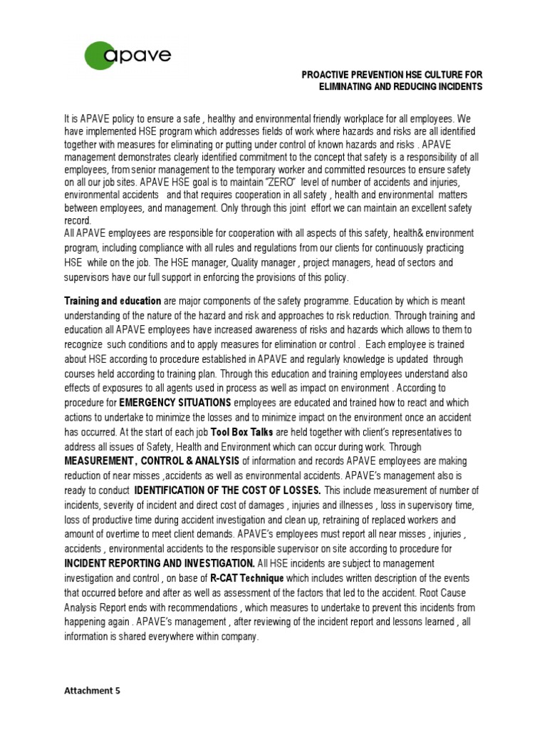 Proactive Prevention Hse Culture For Reducing Injuries | PDF | Traffic ...