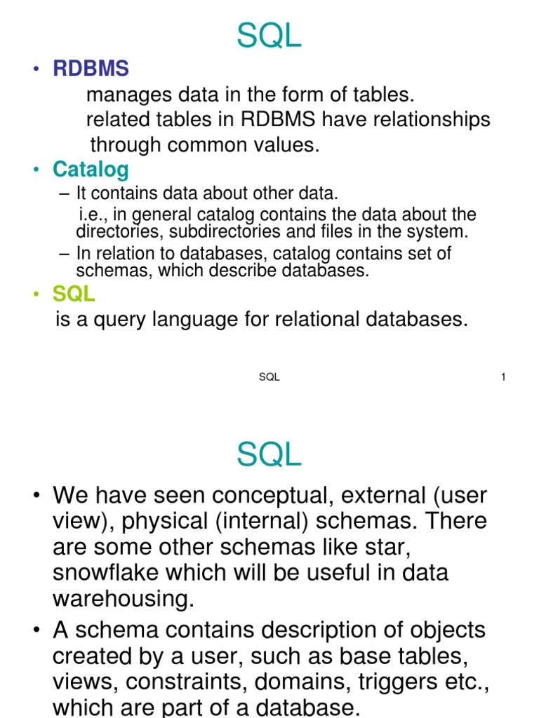 An Introduction to SQL: Data Definition, Manipulation, and Control Languages | PDF | Database ...