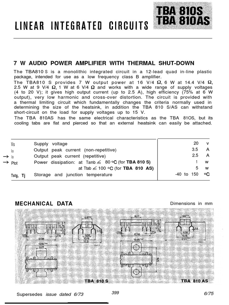 Tba810 Circuit | Amplifier | Printed Circuit Board