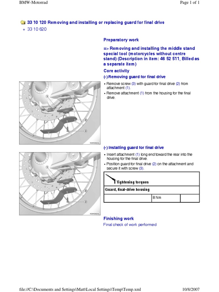 Final Drive Guard Installation Guide | PDF
