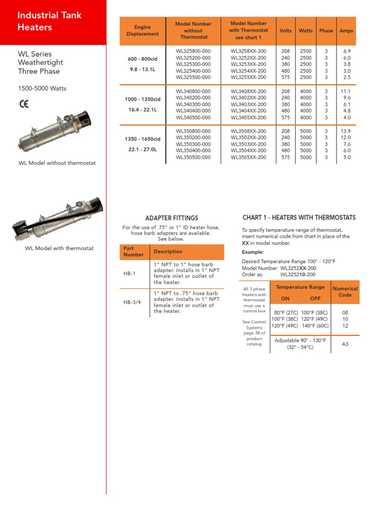 Kim Hotstart WL Heaters Catalog | PDF