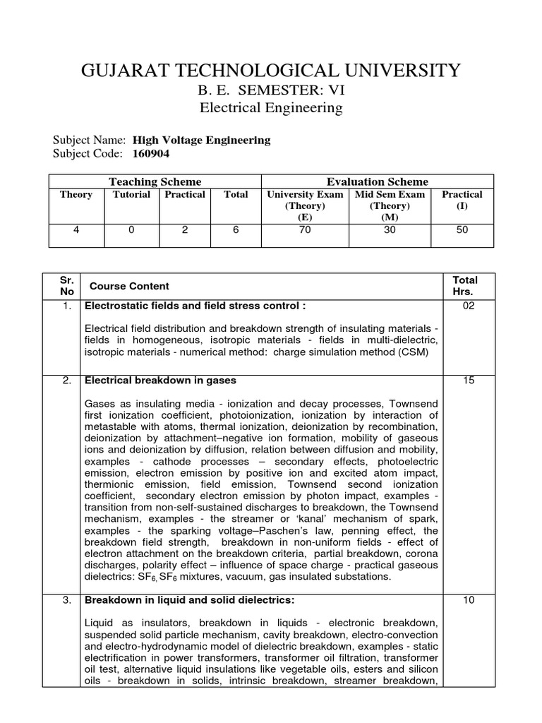 High Voltage Engineering | PDF | Electrical Breakdown | Ionization