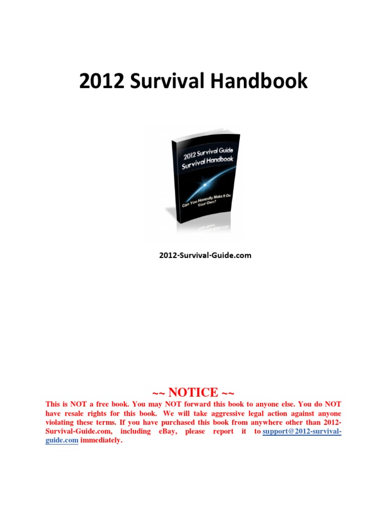 2012 Survival Guide Survival Handbook | PDF