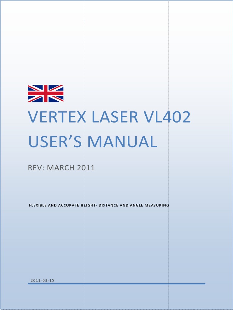Vertex Laser VL402 ENU - Rev March 2011 | PDF | Bluetooth | Calibration