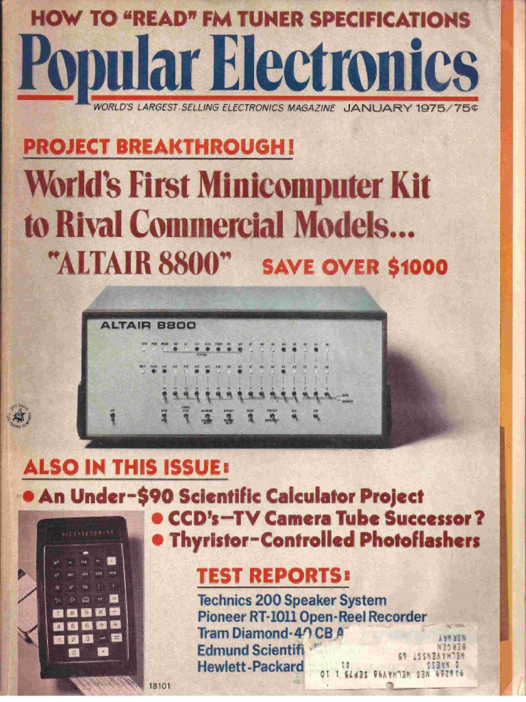 Popular Electronics Magazine January 1975 | PDF | Microcomputers ...