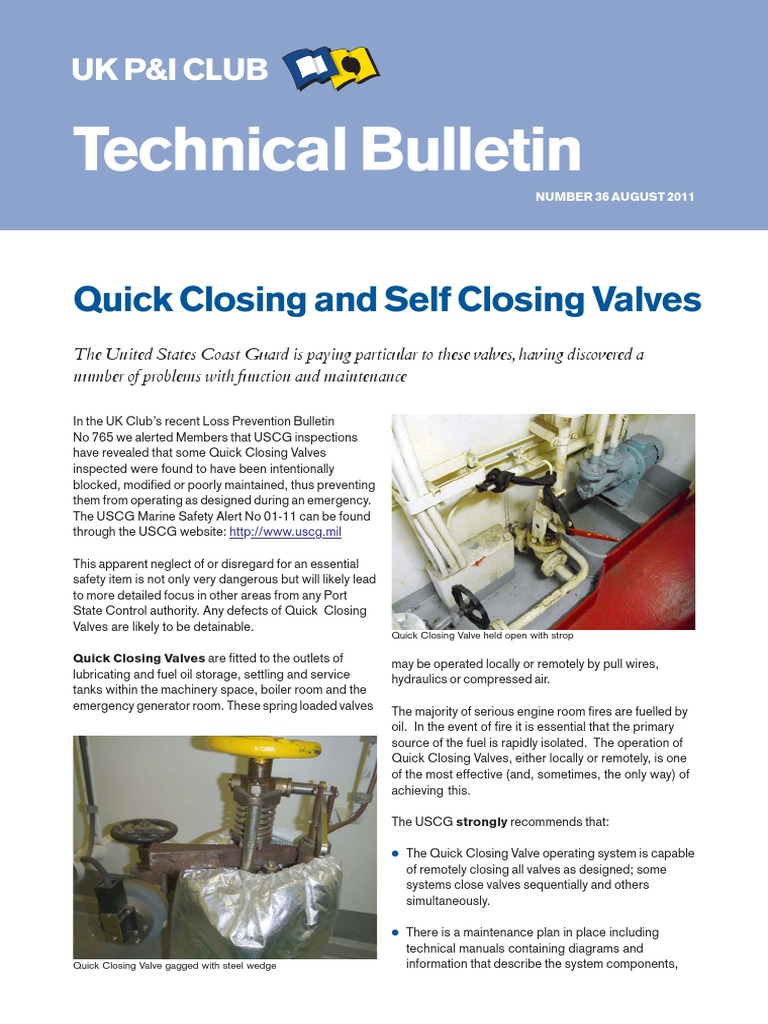 TchB36 - Quick Closing Valves & Self Closing Valves | United States ...