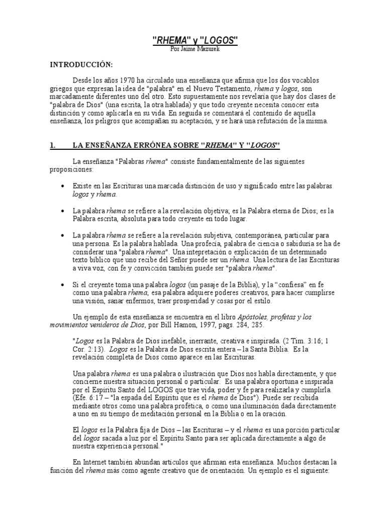 Rhema y Logos 2013 | PDF | Biblia | espíritu Santo