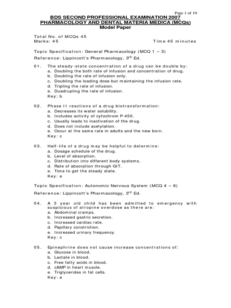 Pharma MCQ | PDF | Benzodiazepine | Anesthesia