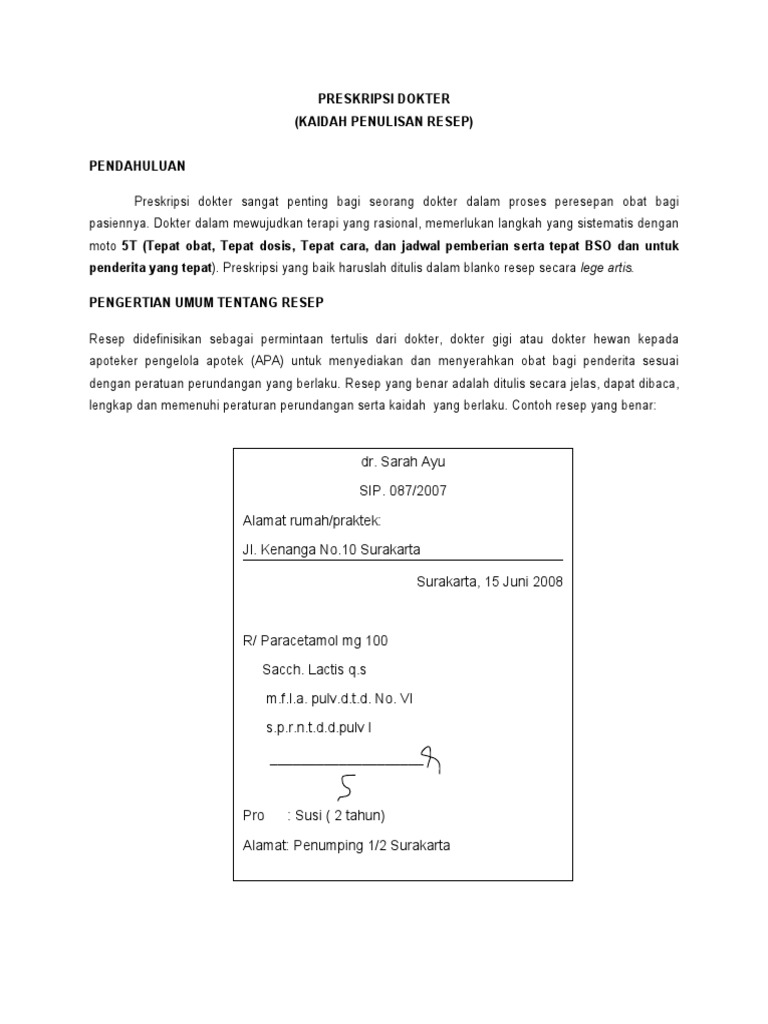 Penulisan Resep | PDF