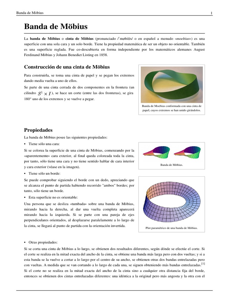 La fascinante geometría de la Banda de Möbius | PDF | Espacio | Topología