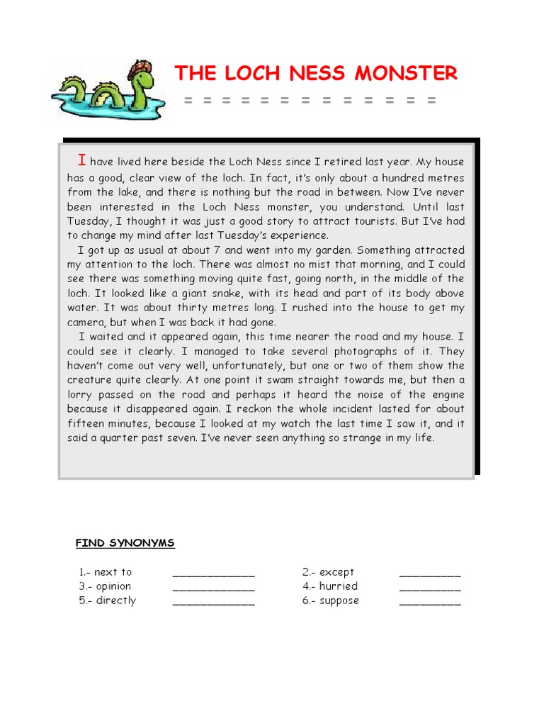 The Lockness Monster-Reading | PDF | Loch Ness Monster