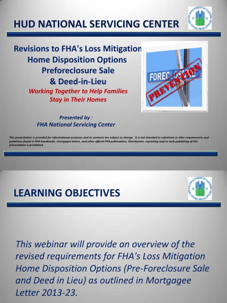 FHA HUD Preforeclosure Short Sale 2013 Guidelines | PDF | Loss ...