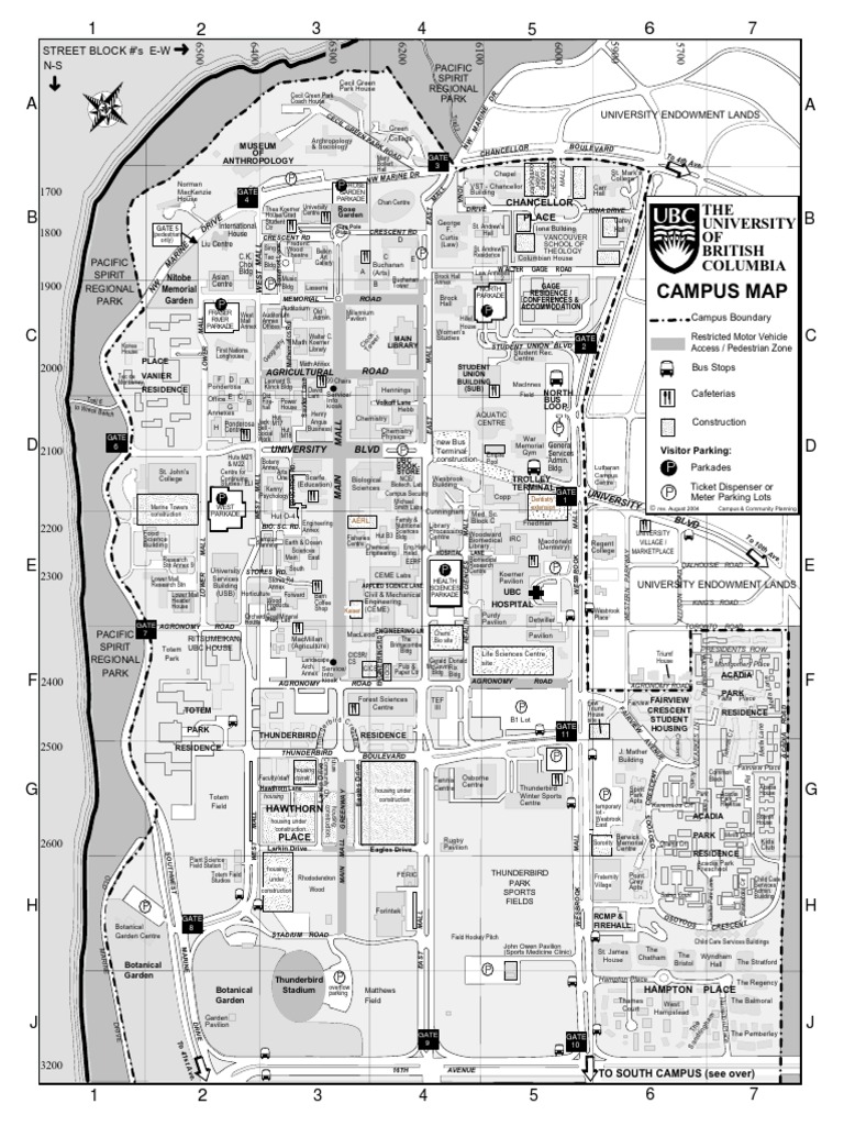 Campus Map: THE University OF British Columbia | PDF | Science And ...
