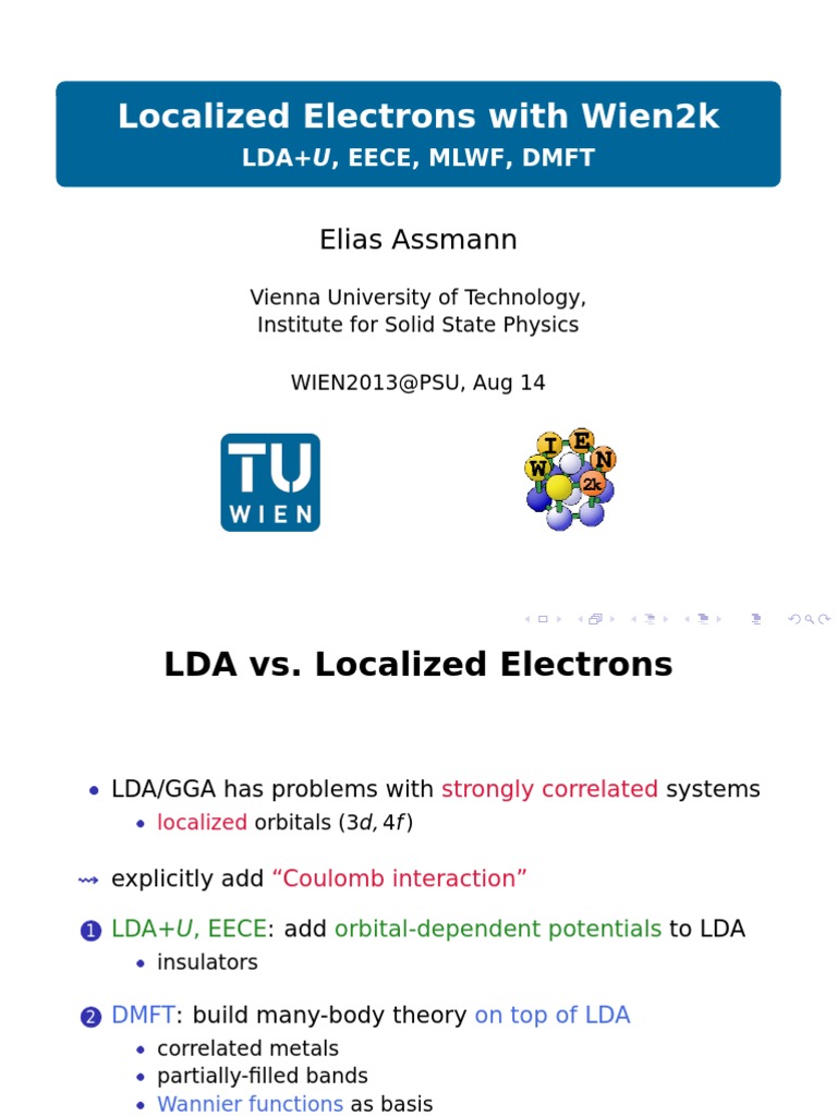 Localized Electrons With Wien2k | PDF | Atomic | Materials Science