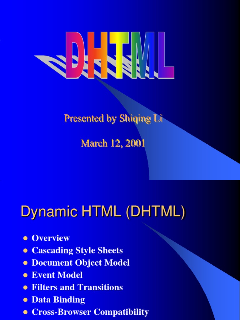 Dhtml Download Free Pdf Dynamic Html Document Object Model