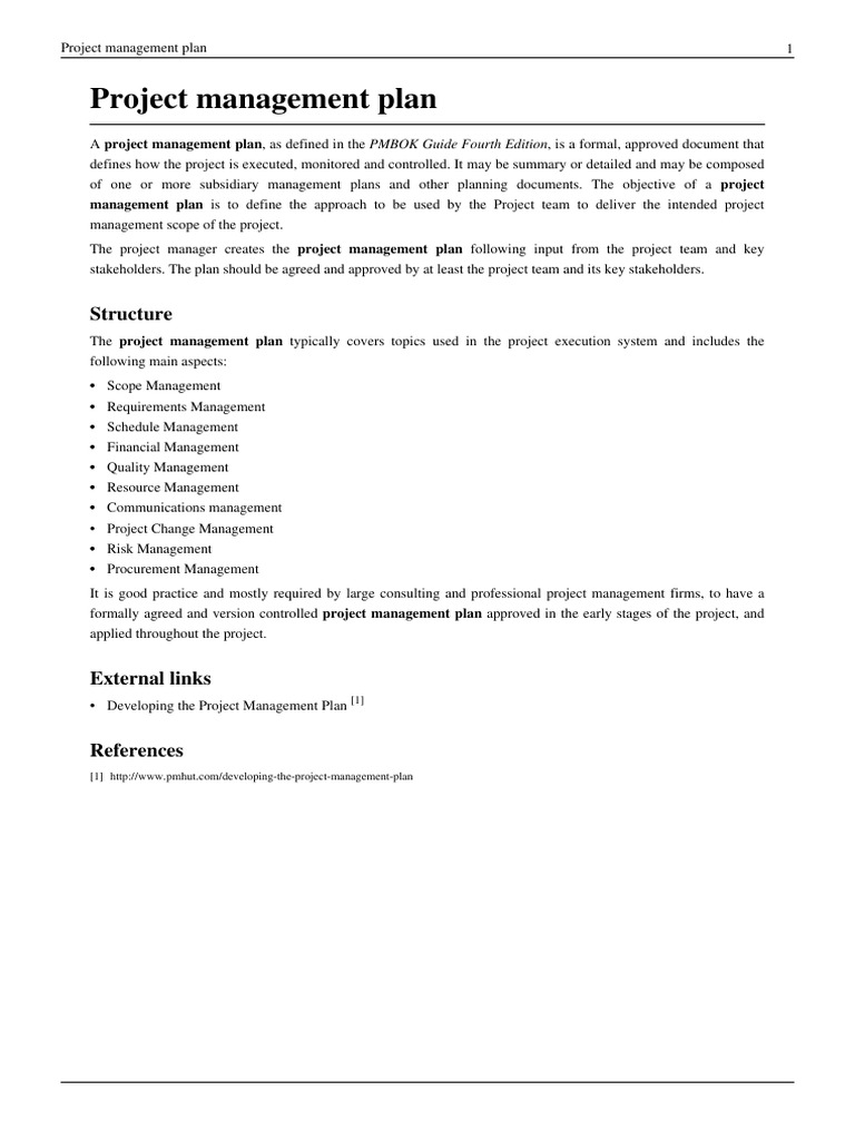 Project Management Plan | PDF