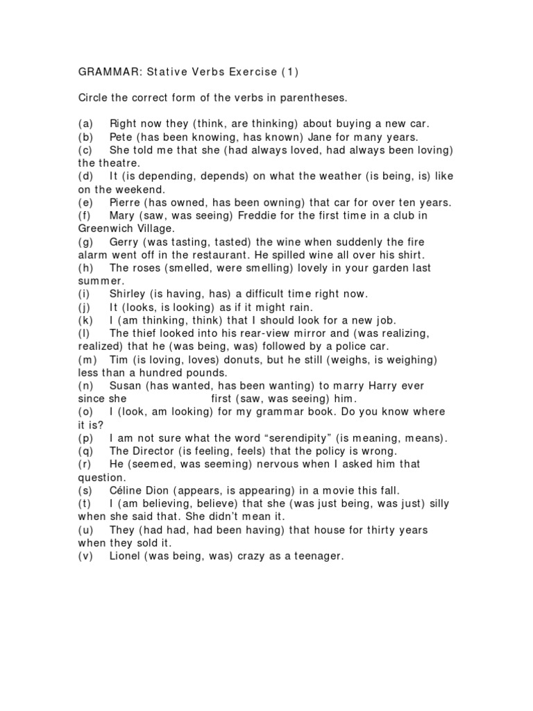 State Verbs Pdf