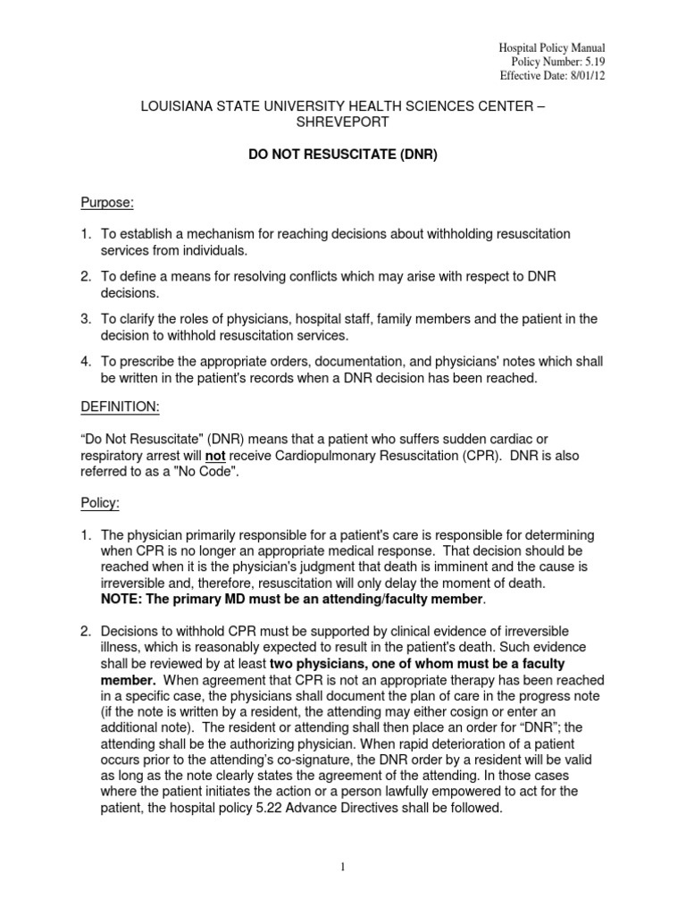 DNR | PDF | Cardiopulmonary Resuscitation | Medical Humanities
