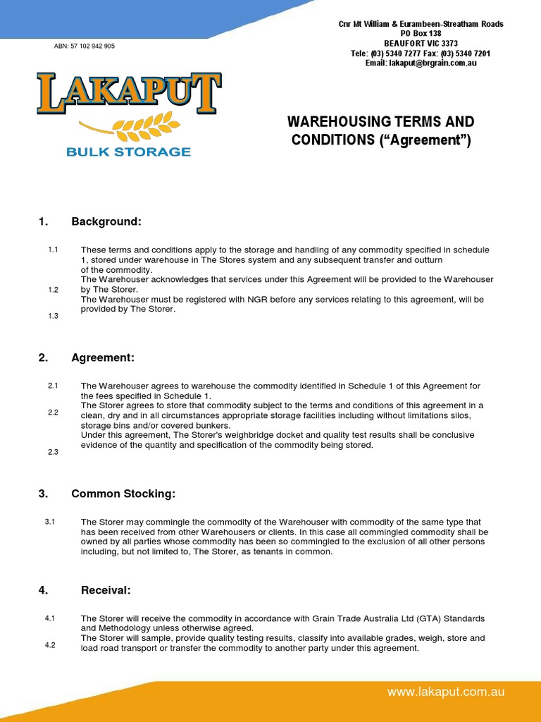 Warehousing Agreement 2013-2014 | PDF | Warehouse | Arbitration