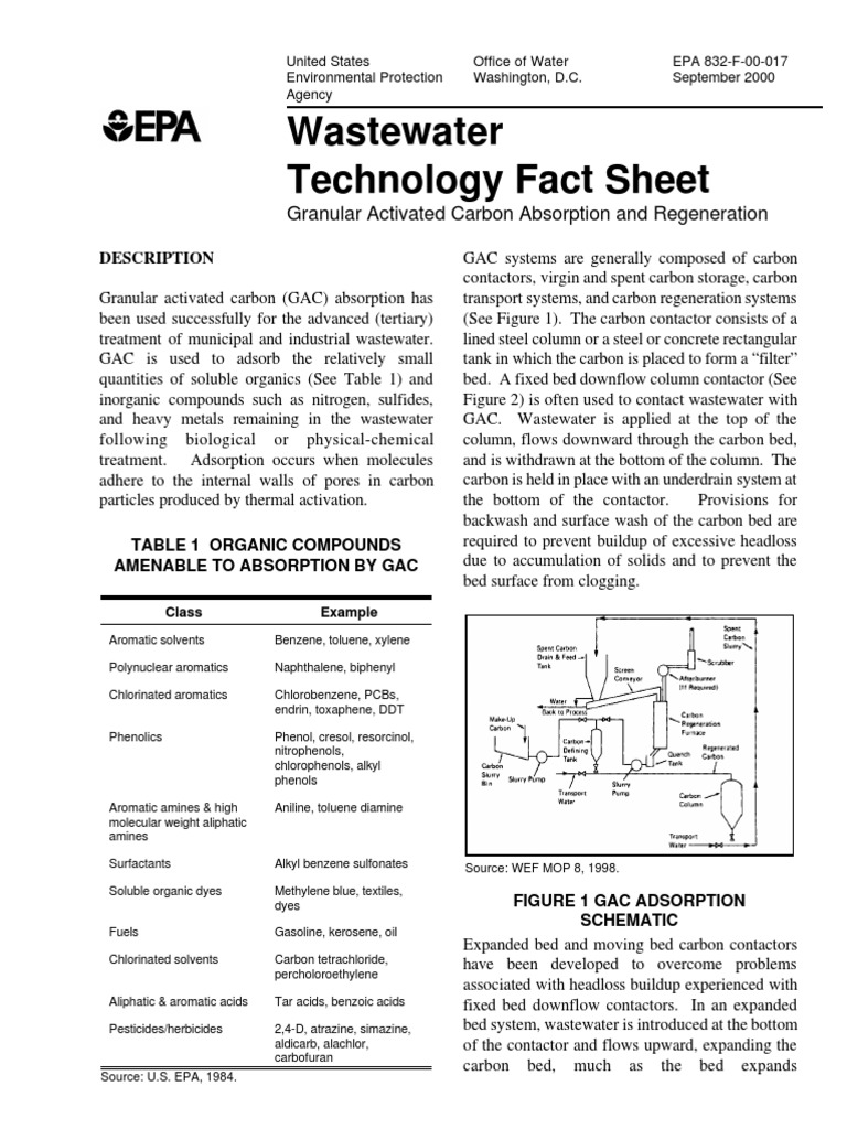 Wastewater Technology - Granular Activated Carbon Absorption and ...