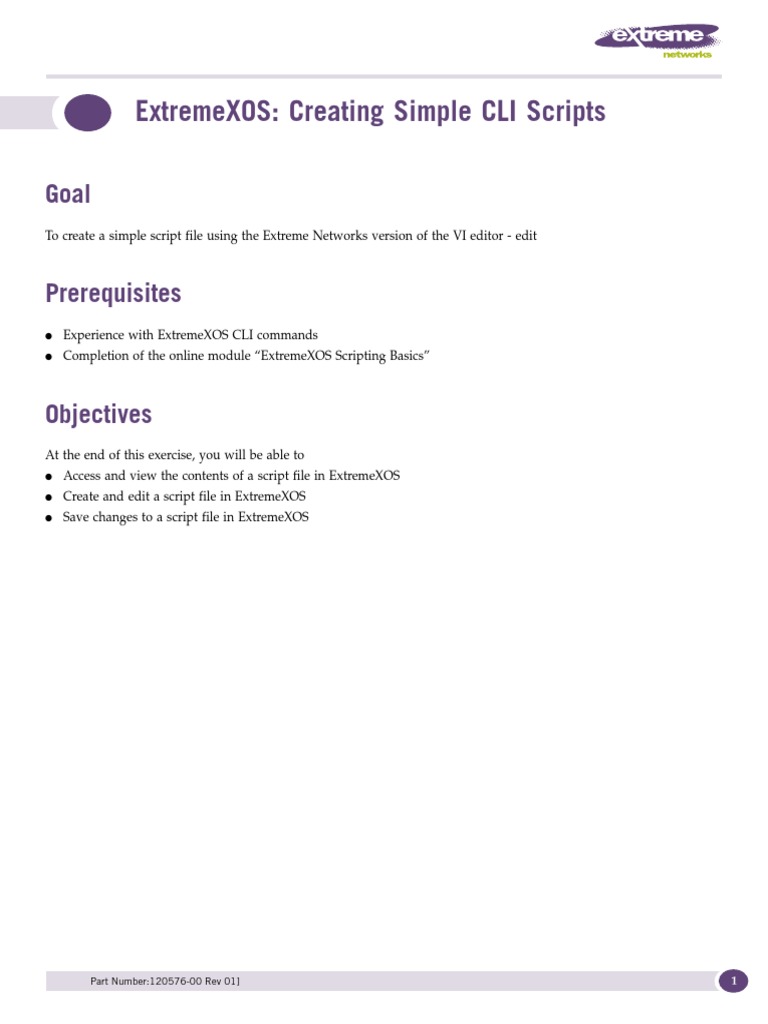 ExtremeXOS Creating Simple CLI Scripts | PDF | Cursor (User Interface ... ExtremeXOS Creating Simple CLI Scripts | PDF | Cursor (User Interface ...