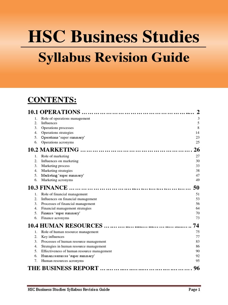 First Six Pages - SAMPLE - HSC Business Studies Syallabus Revision ...