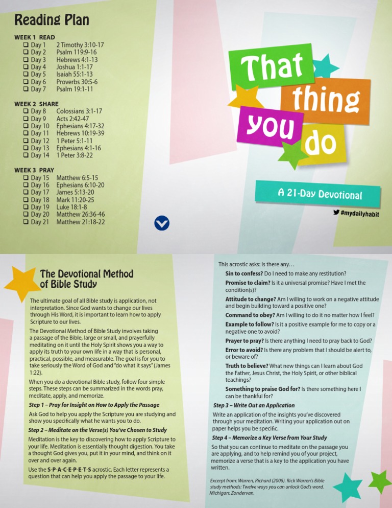 The Devotional Method of Bible Study - Apply Scripture Daily | PDF ...