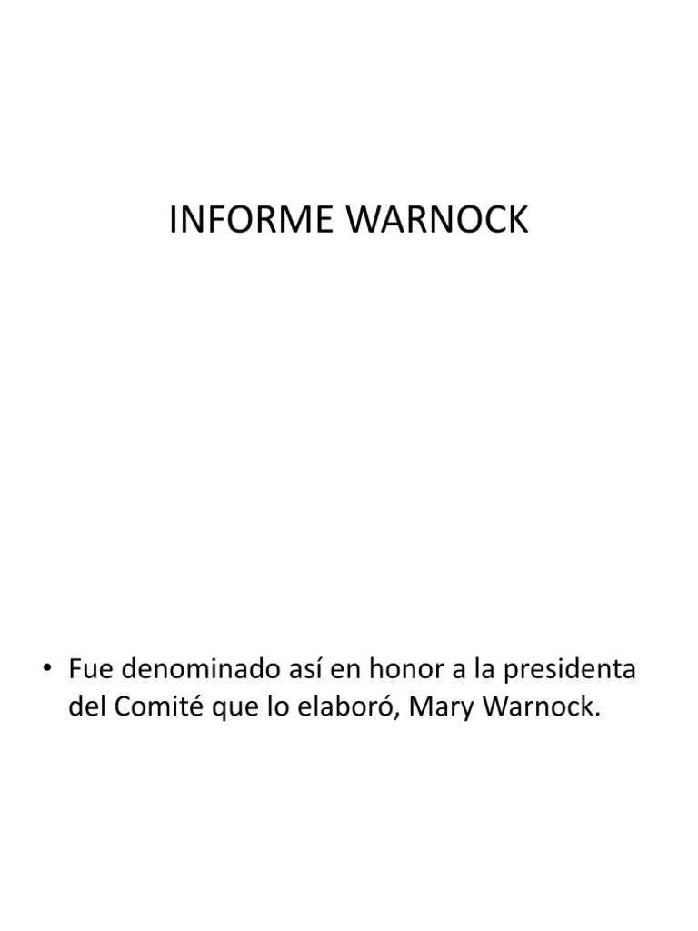 Informe Warnock | PDF | Educación especial | Aprendizaje