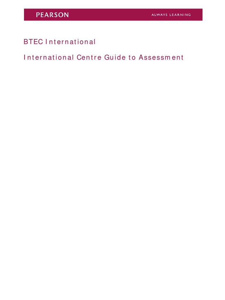 International Centre Guide To BTEC Assessment | PDF | Educational ...
