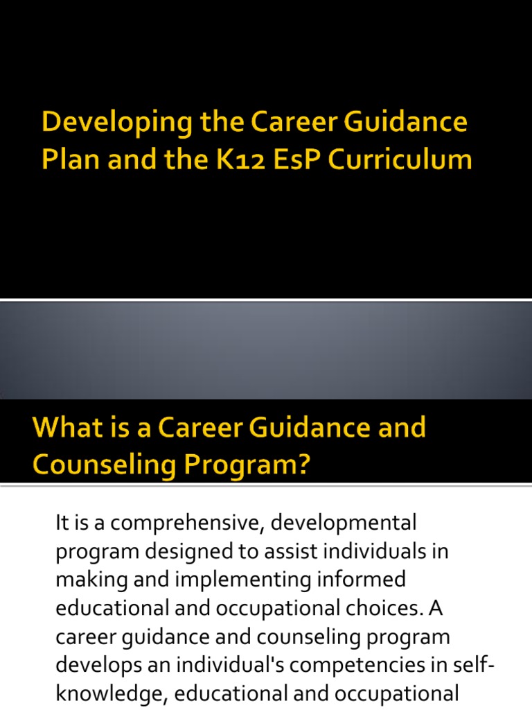 Developing The Career Guidance Plan and The K12 | PDF | School ...