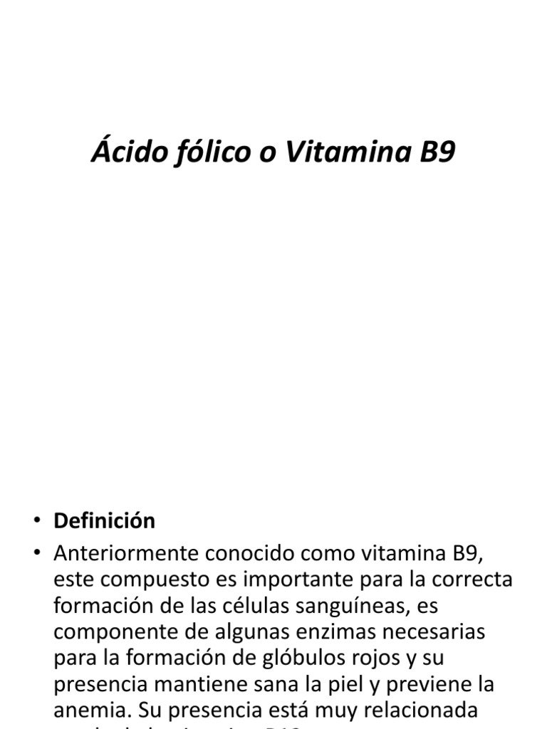 Ácido Fólico o Vitamina B9 | PDF | Ácido fólico | Dieta y nutrición