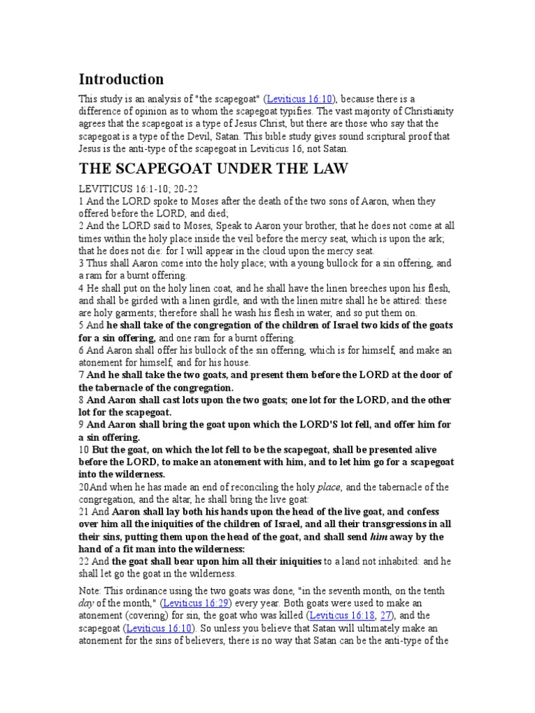 The Scapegoat | PDF | Jewish Holy Days | Religious Literature